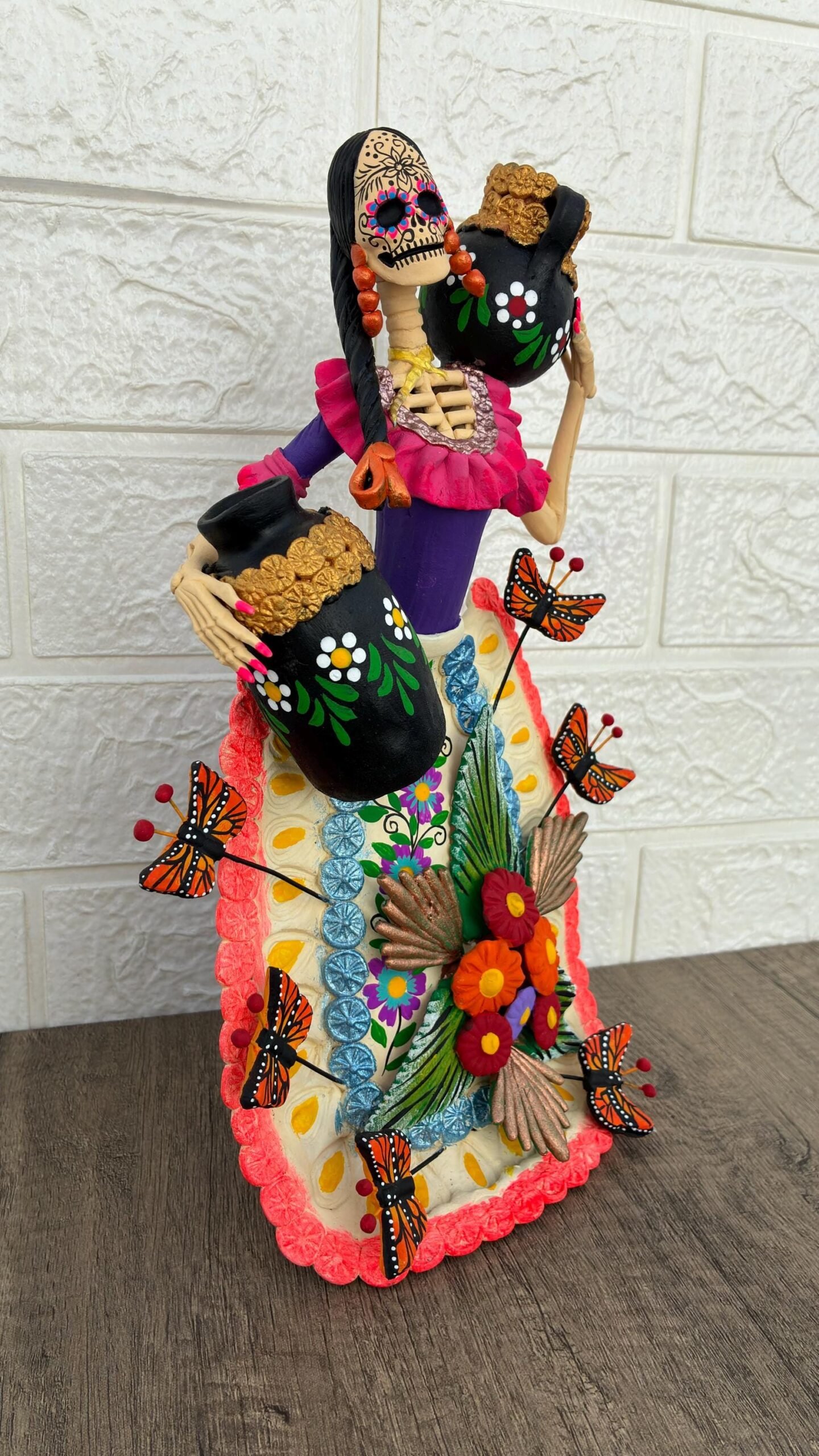 Catrina Skull Frida Kahlo Doll, Michoacan Mexico Made by Artisans Day ...