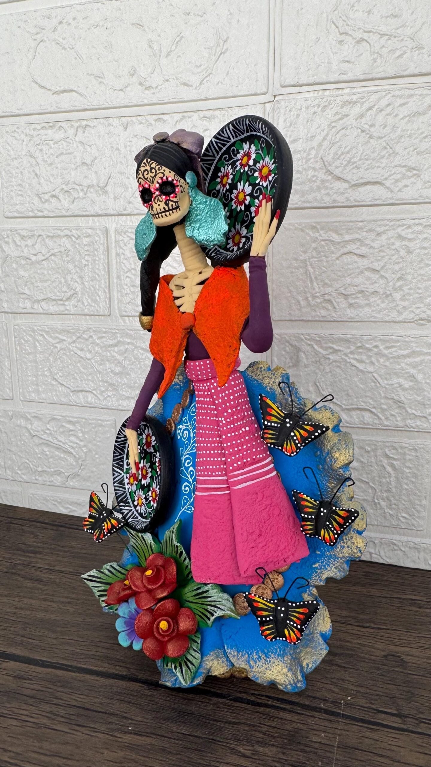 Catrina Skull Frida Kahlo Doll Michoacan Mexico Made by Artisans Day Of ...