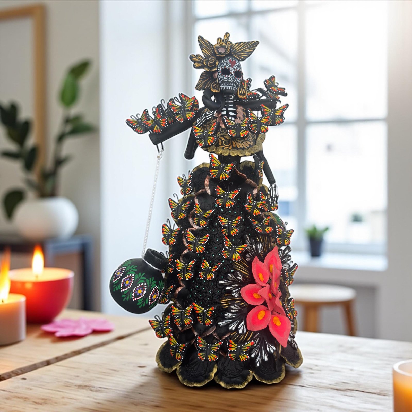 Catrina Skull Frida Kahlo Doll Michoacan Mexico Made by Artisans Day Of ...